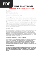 Chapter 1 To 23 Ques-Answers | PDF | The Giver