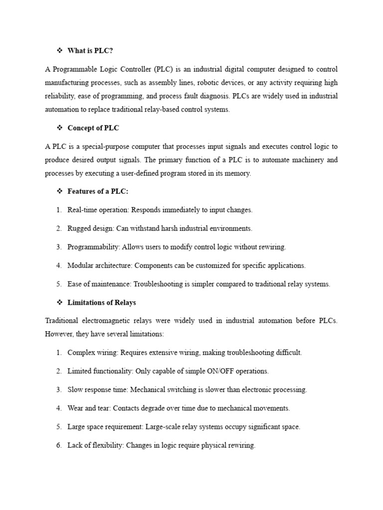Chap. 2 Introduction To PLC | PDF | Programmable Logic Controller ...