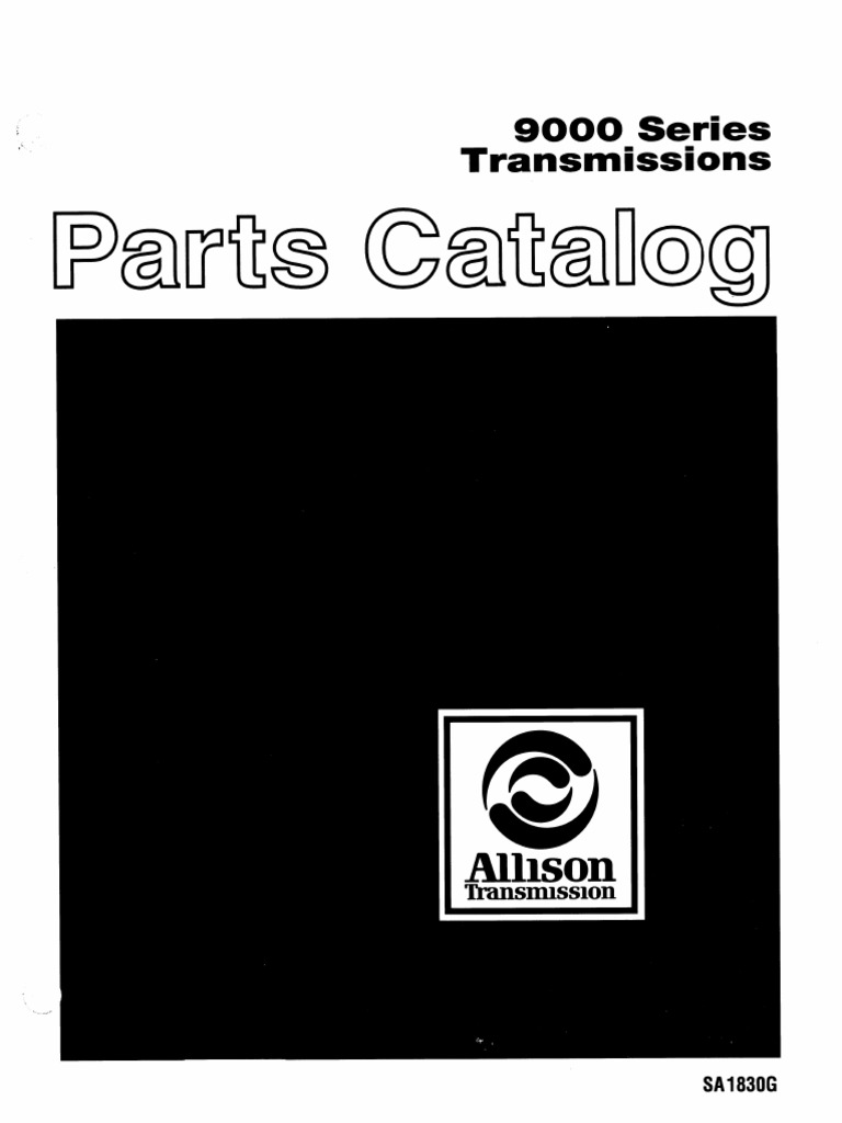 Allison Transmissions 9000 - Series - Parts - Catalog - TOC - 01 ...