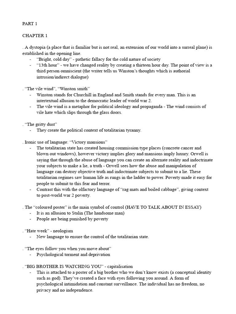 1984 Quotes + Analysis 2 | PDF