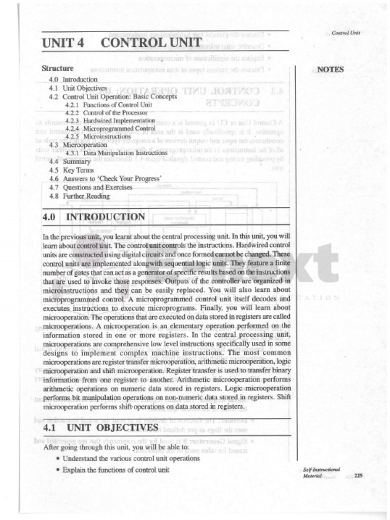 Unit-4 Control Unit (E-Next - In) | PDF
