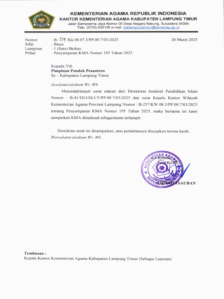 Surat Edaran KMA 195 Tahun 2025 Tentang Program Kesetaraan Pondok ...