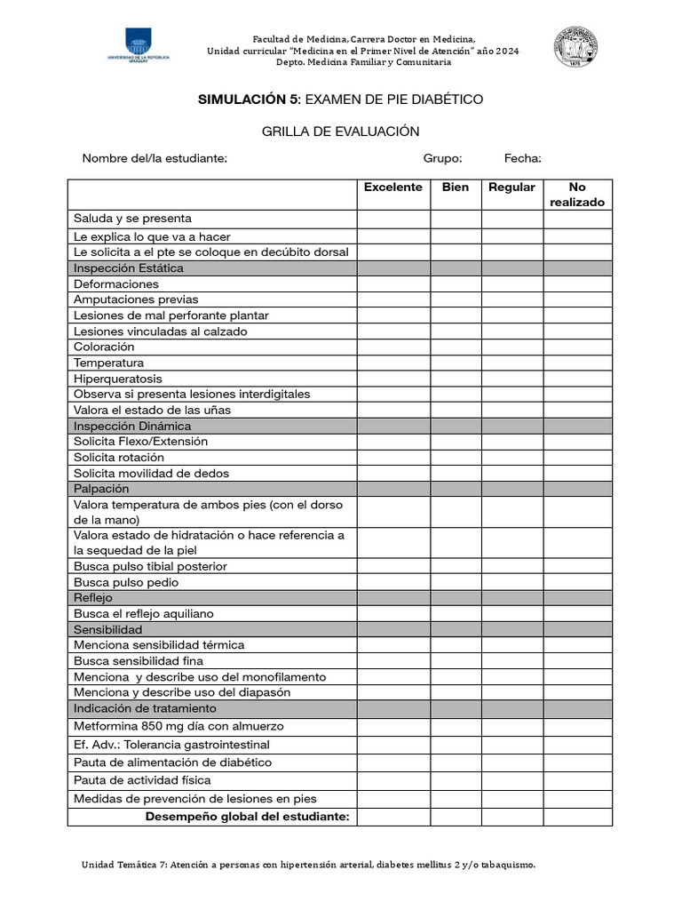 Sim 5 - GRILLA Ex - Fisico - Pie Diabetico | PDF
