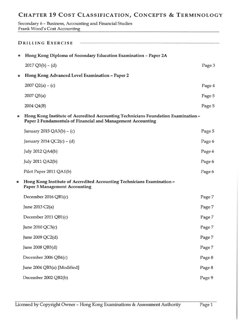 (A11) Chapter 24 Cost Classifications, Concepts and Terminology (Drilling) 2 | PDF | Cost ...
