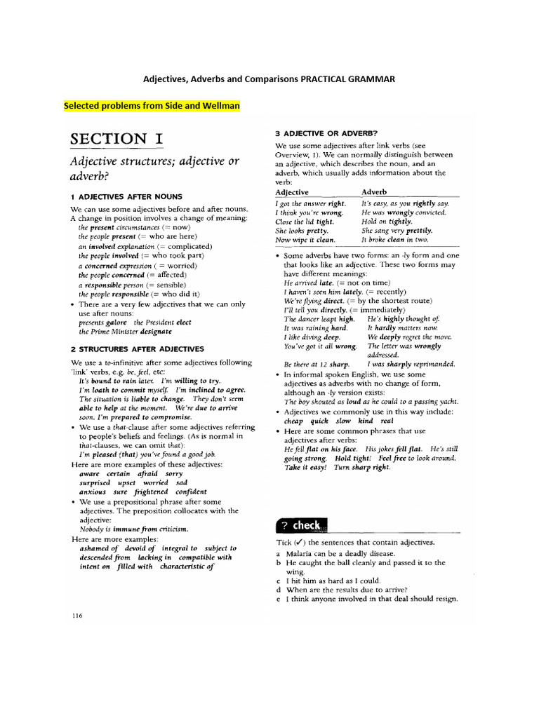 Adjectives and Adverbs Handout PDF | PDF