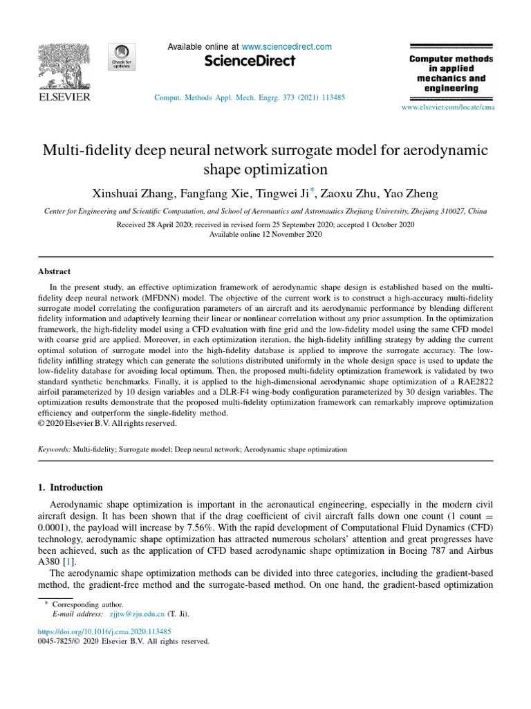 Multi-fidelity deep neural network surrogate model for aerodynamic shape optimization | PDF ...