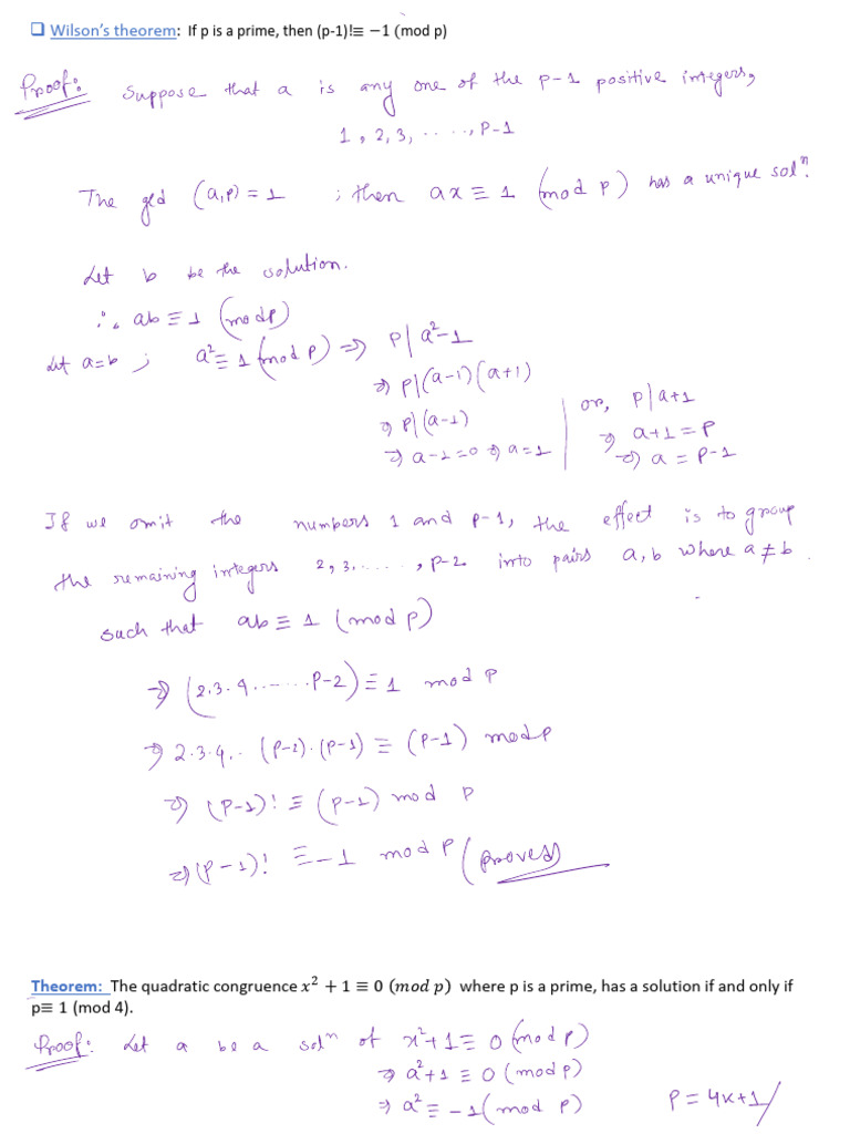 Wilson's Theorem | PDF
