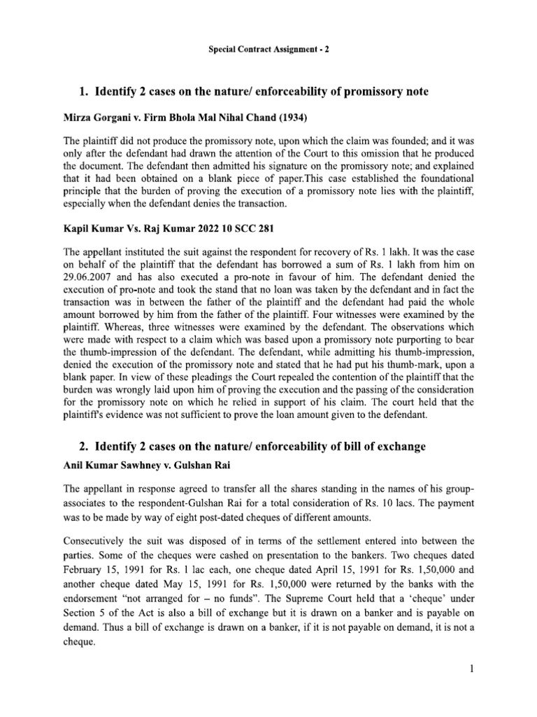 Special Contracts Assignment - 2 | PDF