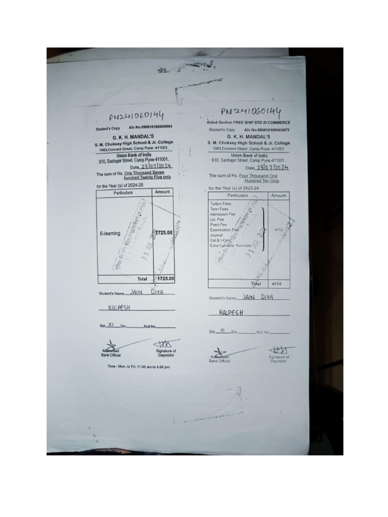 Fee Receipt | PDF