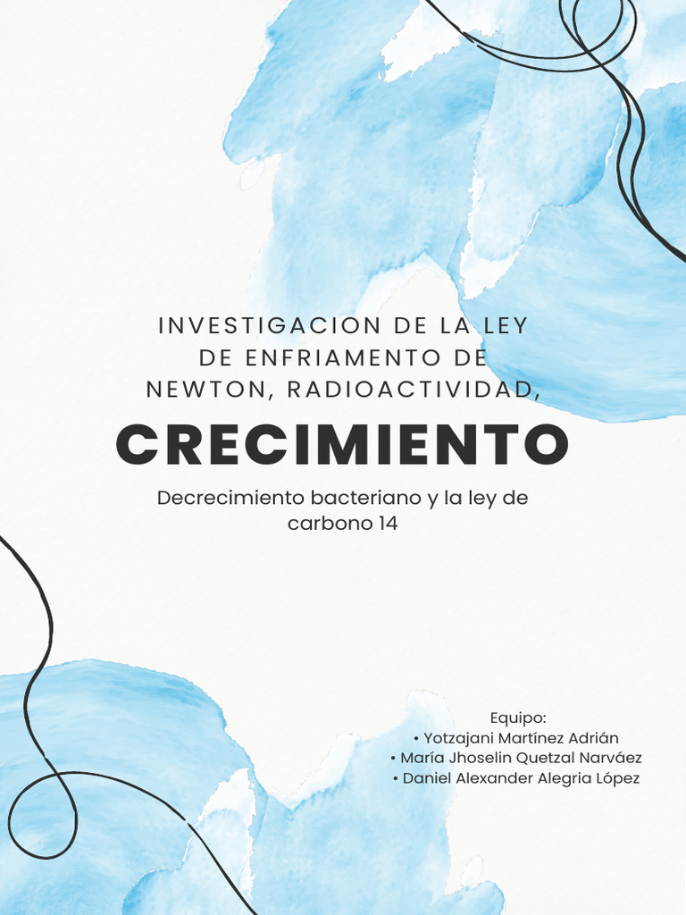 Documento A4 Portada de Proyecto Manchas de Acuarela Minimalista Celeste PDF | PDF