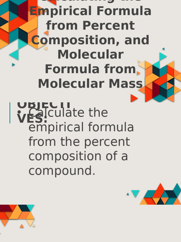 Empirical and Molecular Formula Guide | PDF | Mole (Unit) | Chemical ...