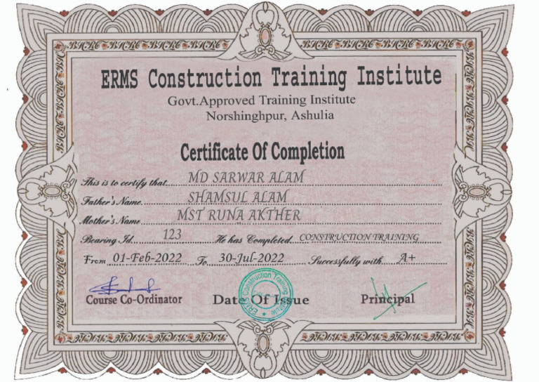 TRAINING CERT Cert CERTI | PDF