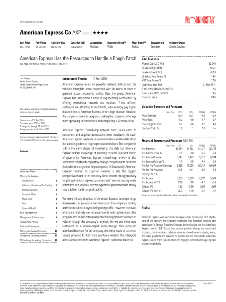 American Express Co | PDF | American Express | Finance & Money Management