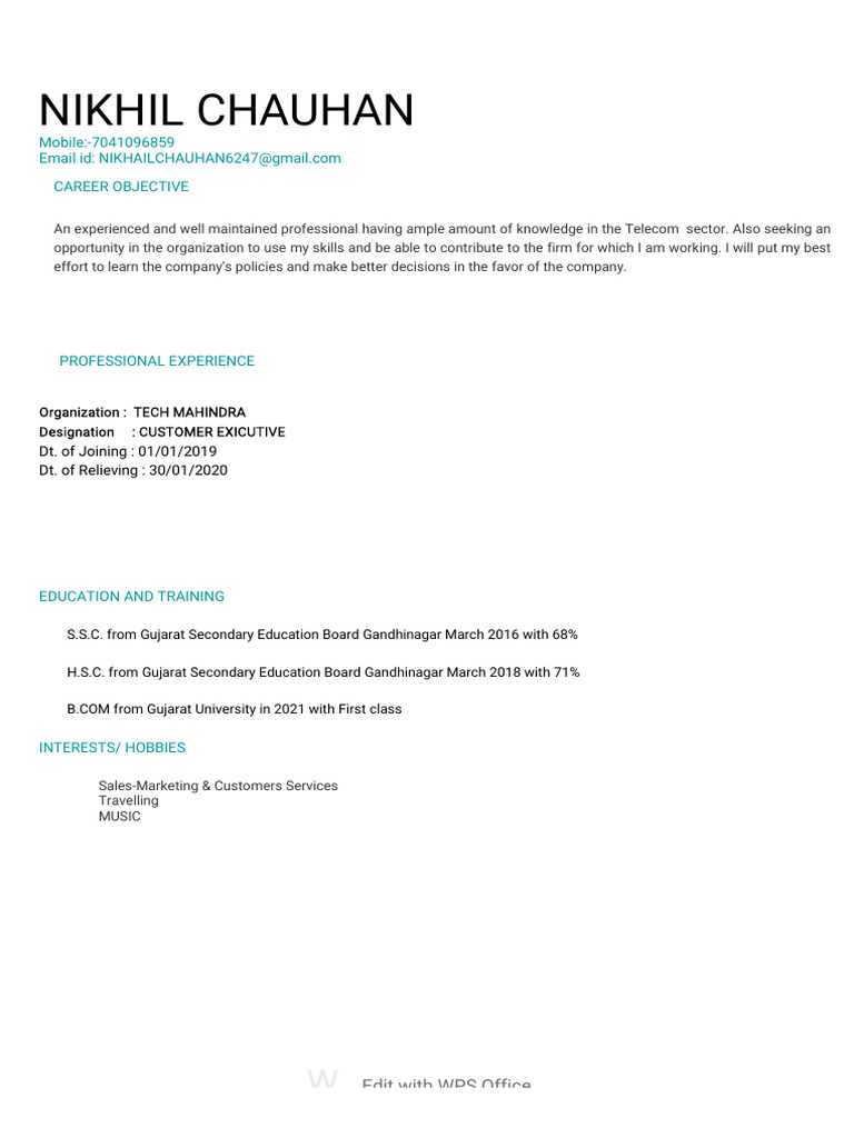 Nikhil Chauhan New Resume | PDF