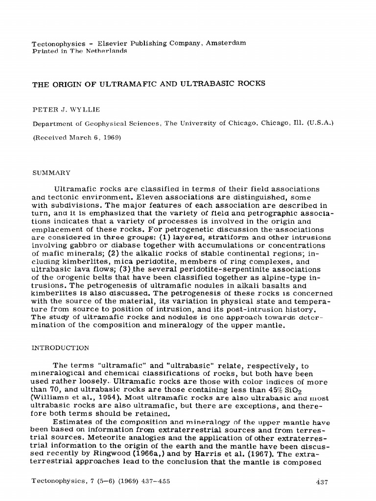 Origin of Ultrabasic and Ultramafic | PDF | Igneous Rock | Magma