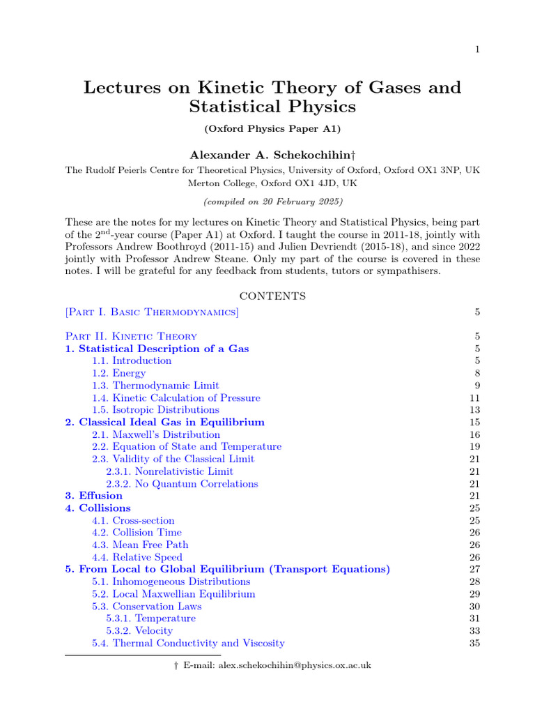 A 1 Lecture Notes | PDF | Entropy | Diffusion
