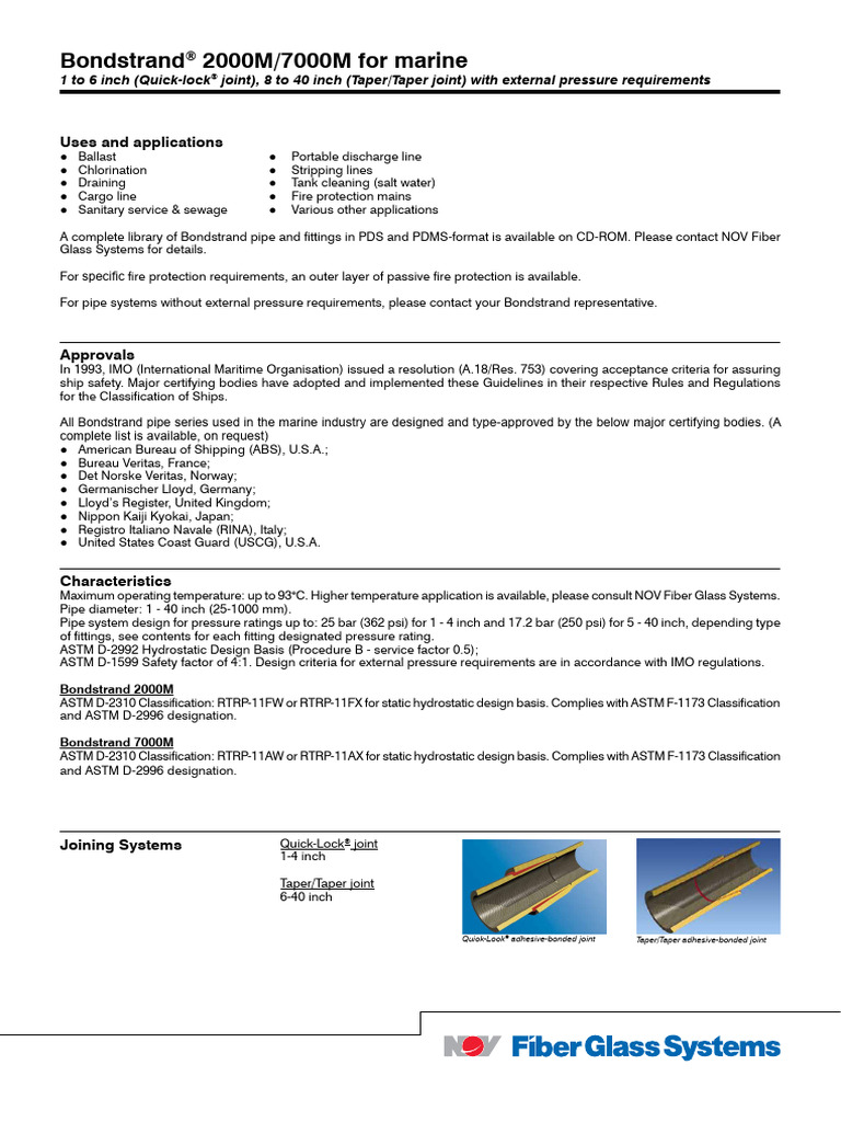 0 6 Bondstrand 2000m 7000m | PDF | Pipe (Fluid Conveyance) | Fiberglass