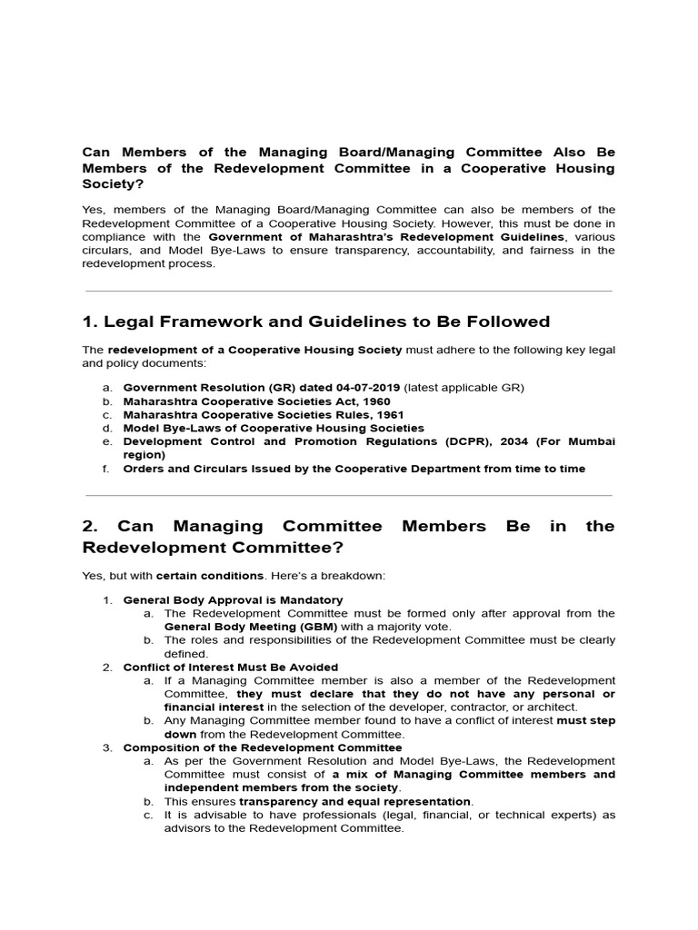 Redevelopment Committee Guidelines | PDF | Regulatory Compliance ...