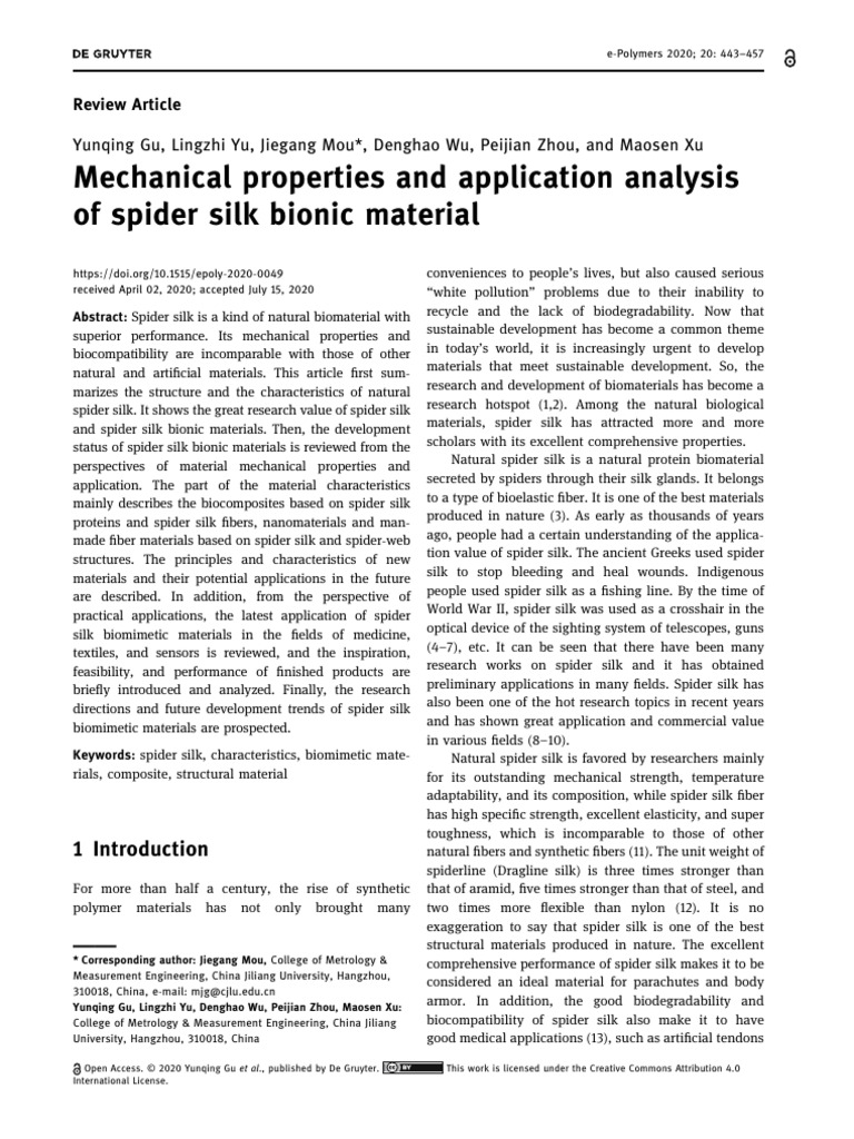 Downsides of Artificial Spider Silk | PDF | Composite Material ...