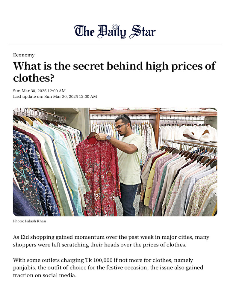 What Is The Secret Behind High Prices of Clothes | PDF | Prices | Value ...