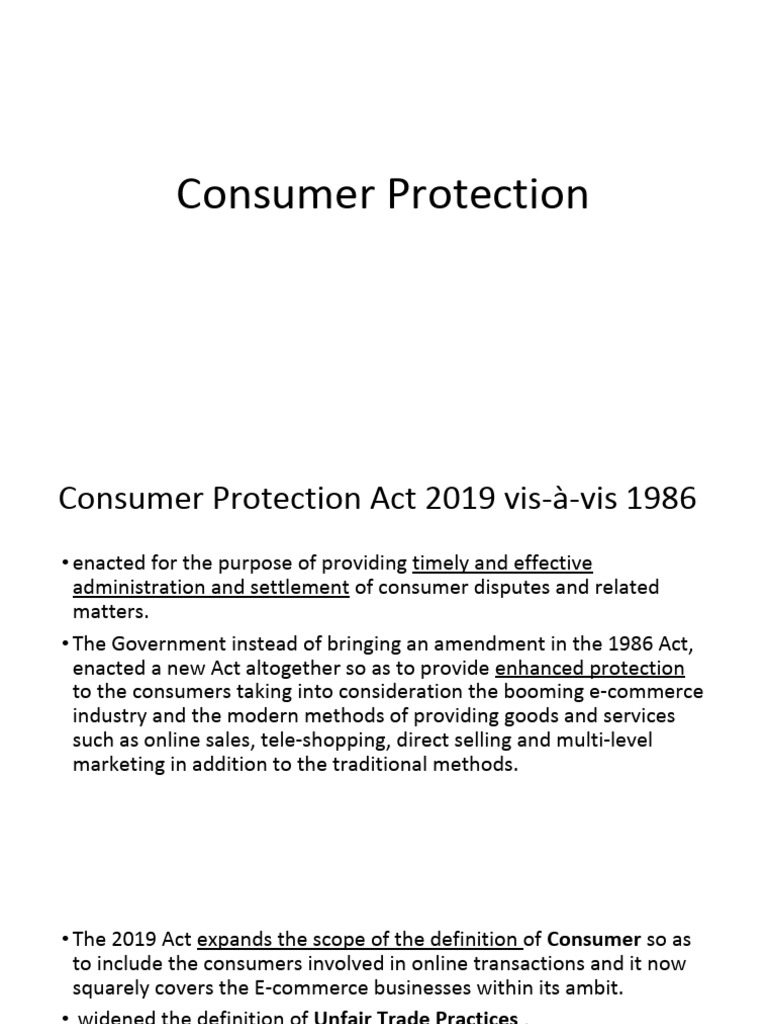 Consumer Protection Act 2019 Overview | PDF | Medical Prescription ...
