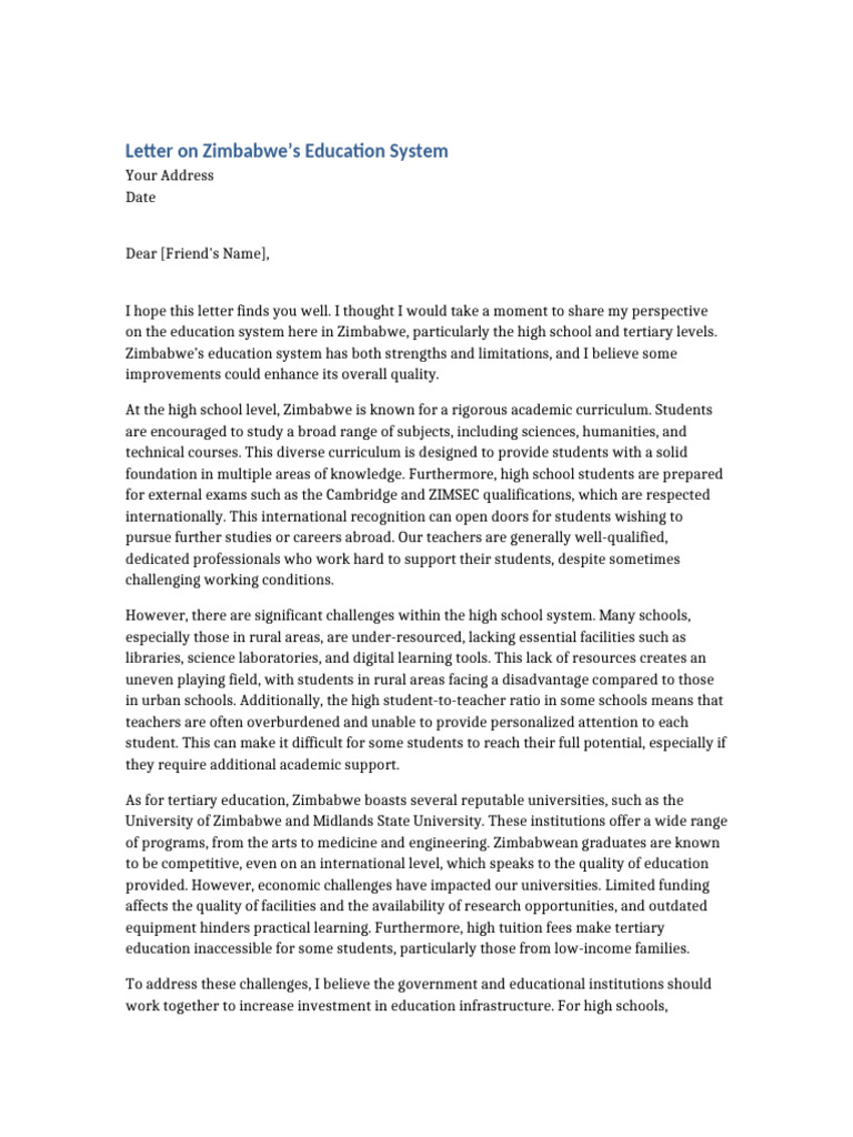 Insights on Zimbabwe's Education System | PDF | Schools | Curriculum