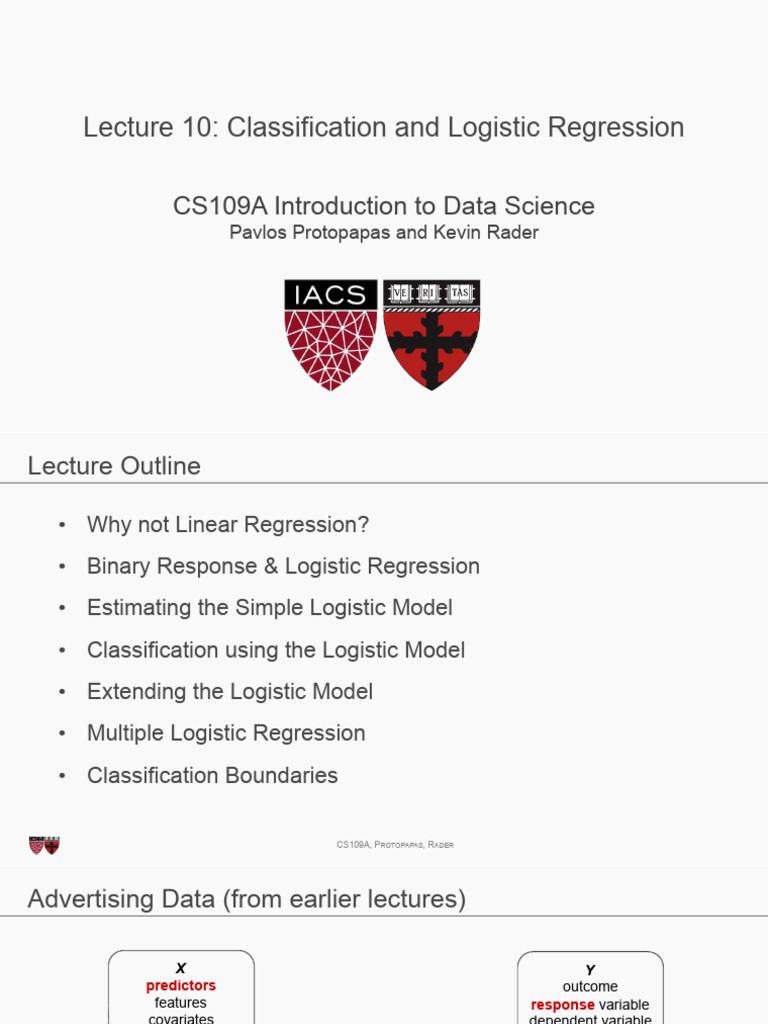 Lecture10 Logistic Regression1 | PDF | Logistic Regression | Dependent And Independent Variables