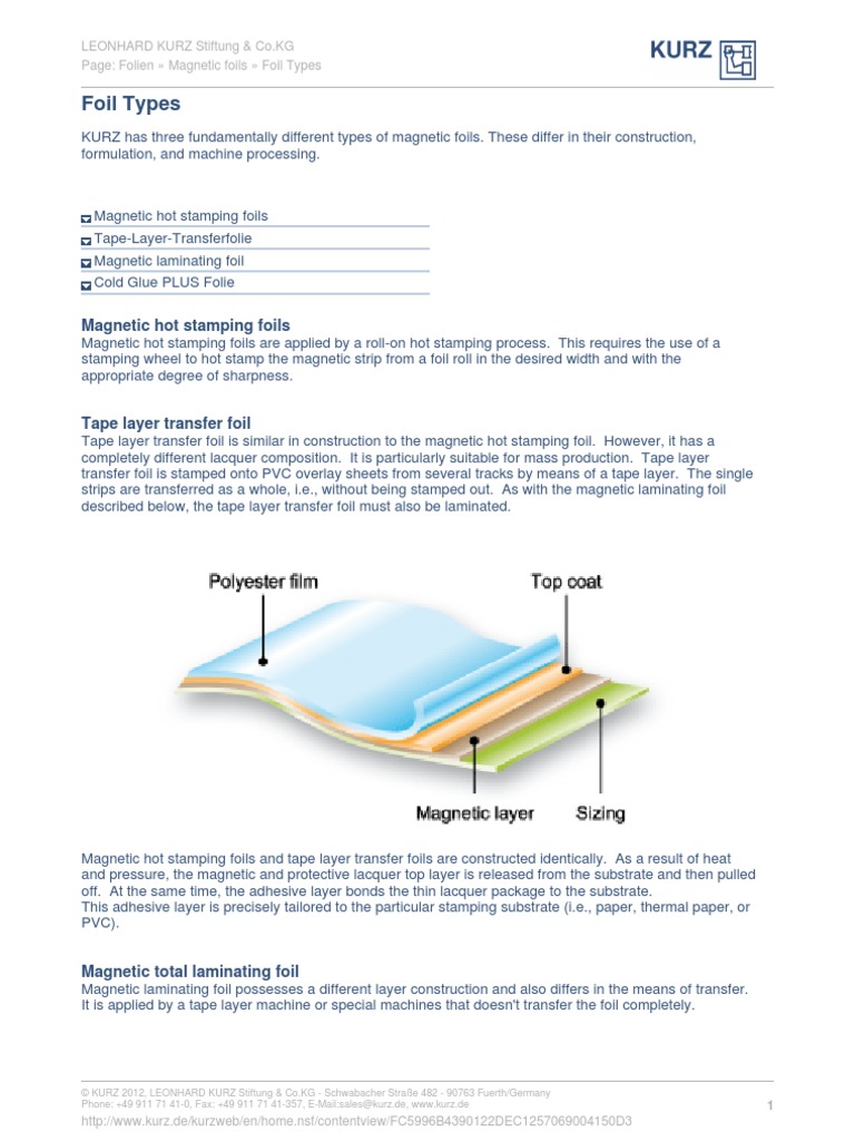 Types of Foil | PDF | Technology & Engineering