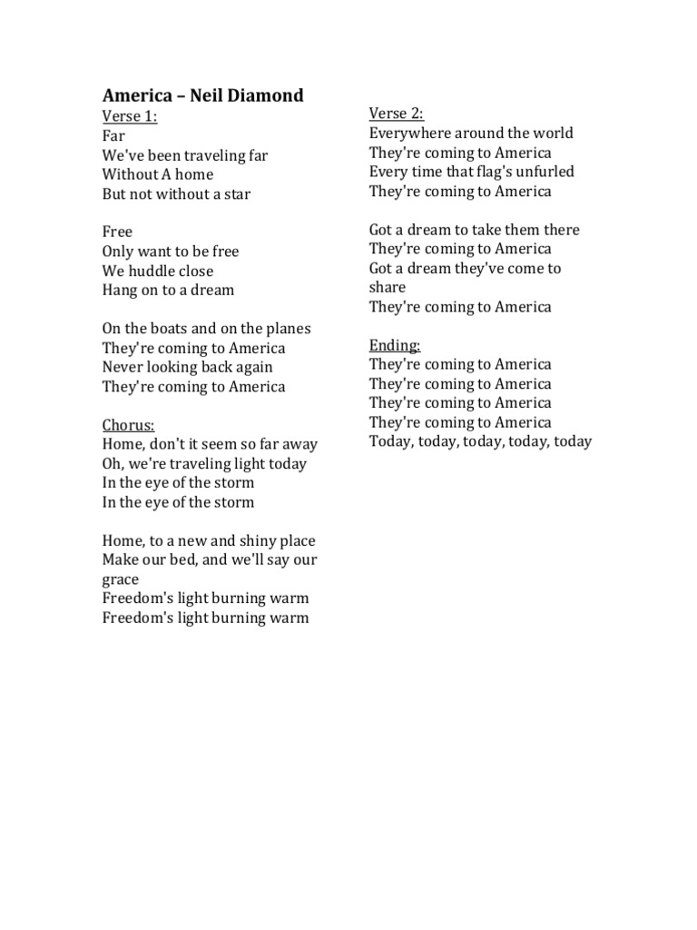 Coming to America: Lyrics Analysis | PDF