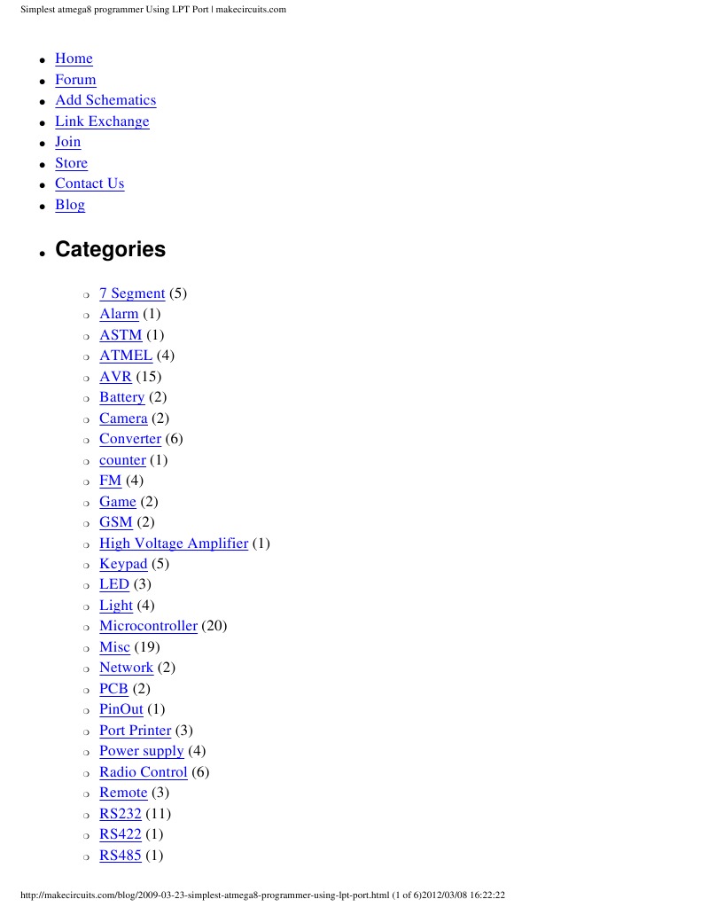 Simplest Atmega8 Programmer Using LPT Port | PDF | Classes Of Computers ...