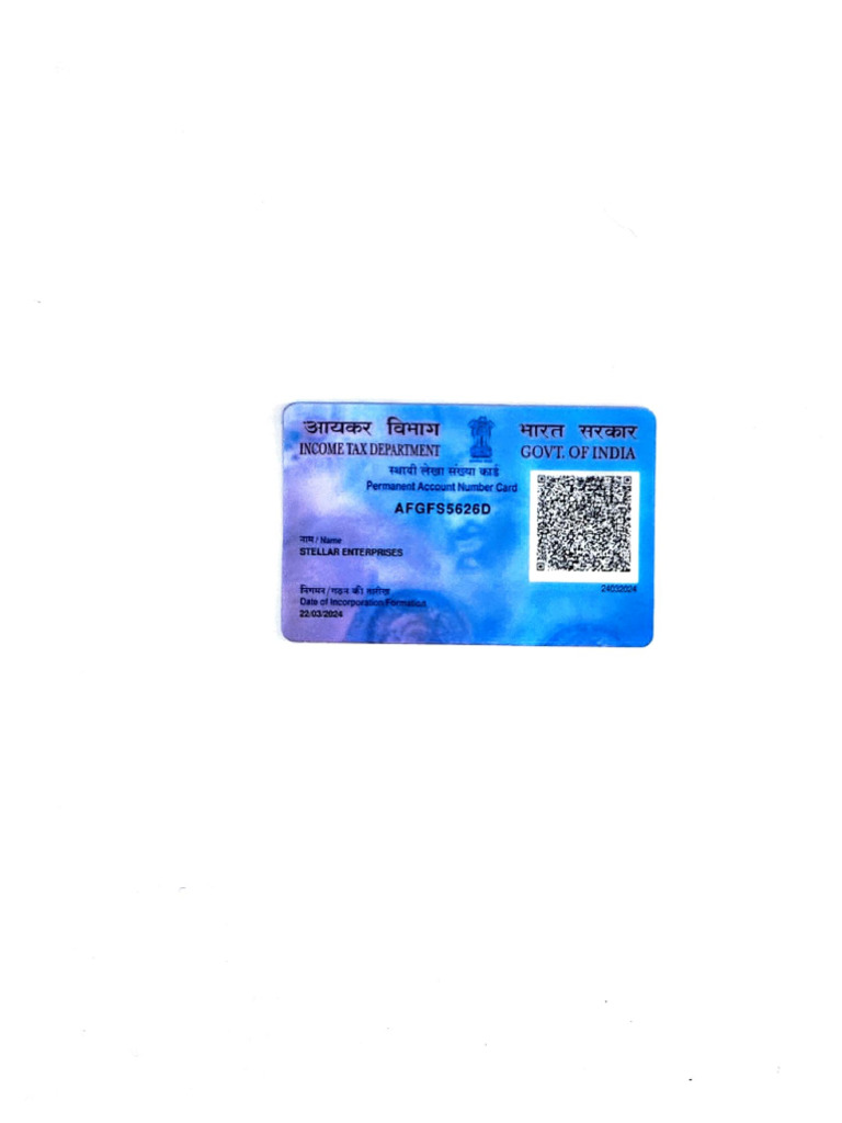 Stellar Enterprises Pan Card | PDF