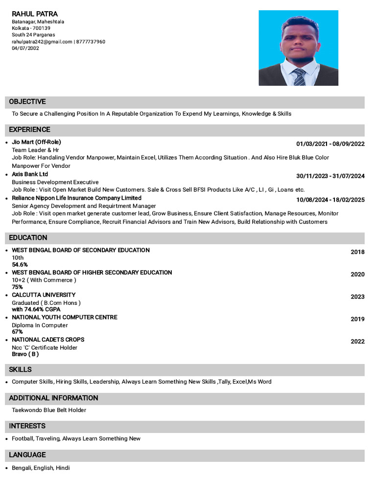 Rahul CV | PDF