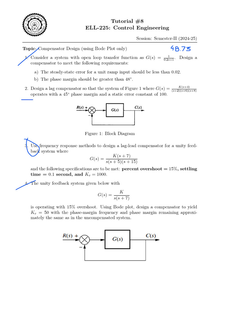 Compensator Design Using Bode Plot | PDF