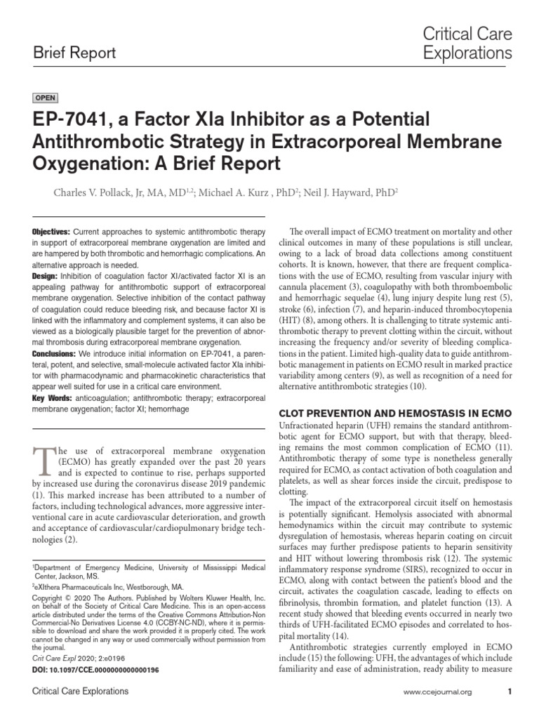 ep_7041,_a_factor_xia_inhibitor_as_a_potential.6 | PDF | Coagulation ...