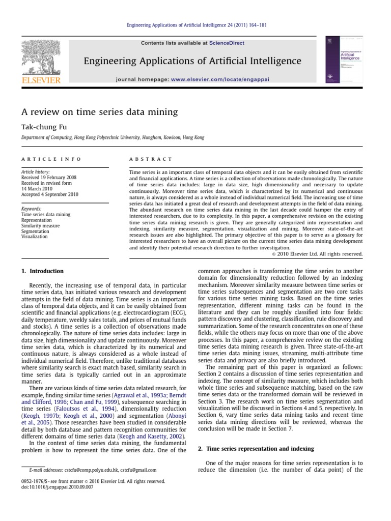 A Review On Time Series Data Mining | PDF | Time Series | Principal ...