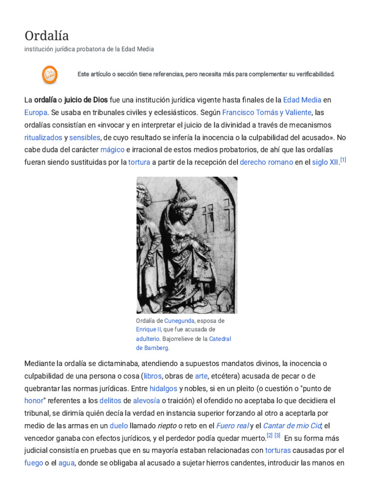 Ordalía: Juicio de Dios en la Edad Media | PDF