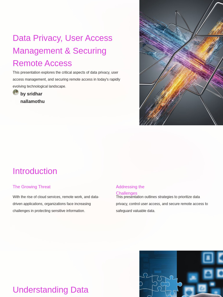 Data Privacy User Access Management Securing Remote Access | PDF