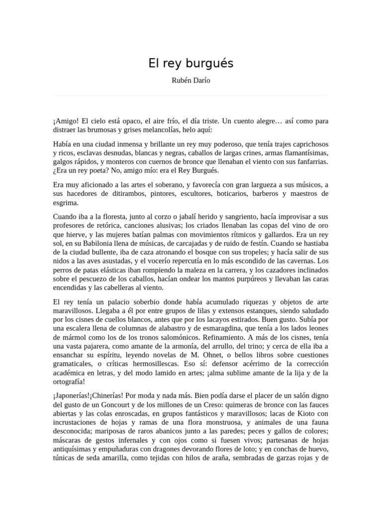 El Rey Burgués: Crítica a la Poesía | PDF