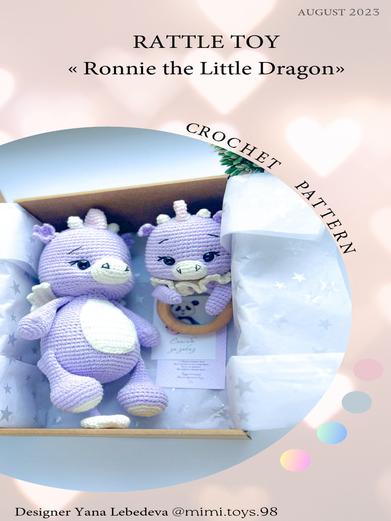 Ronne The Little Dragon Rattle Toy | PDF | Crochet | Yarn