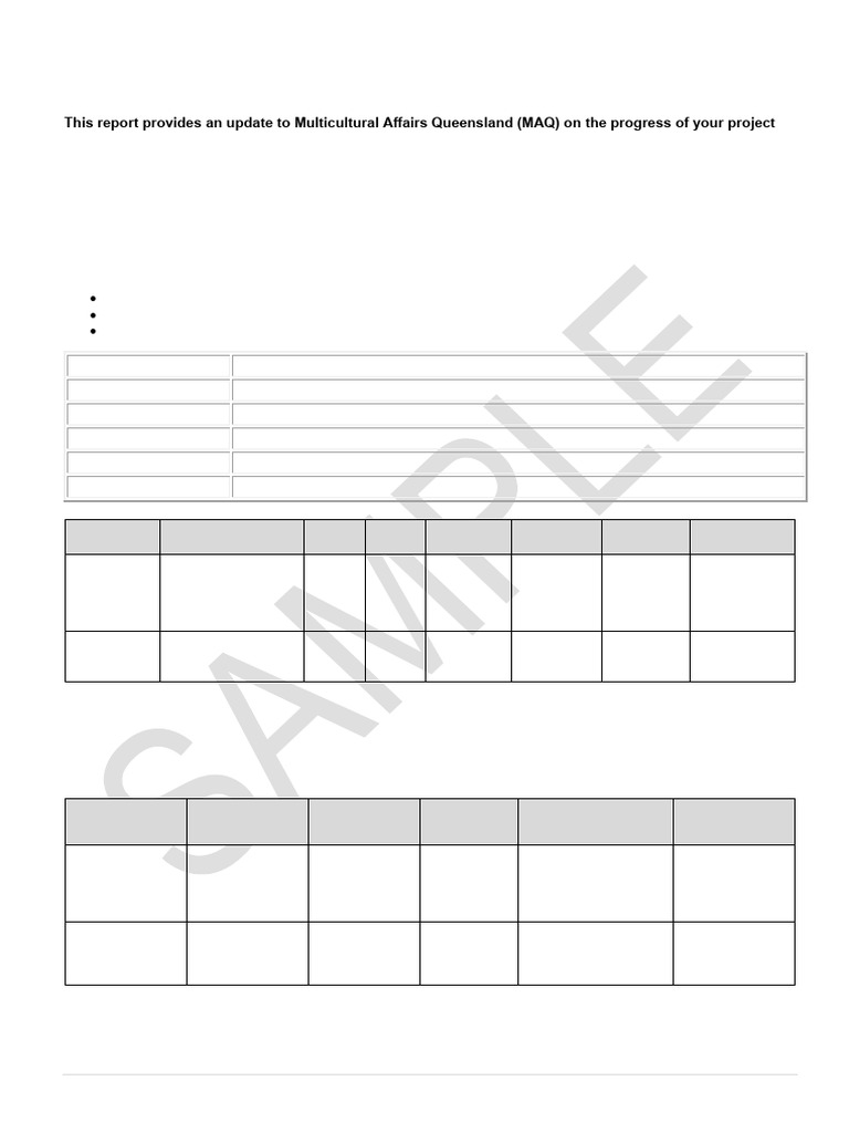 Sample Project Progress Report | PDF