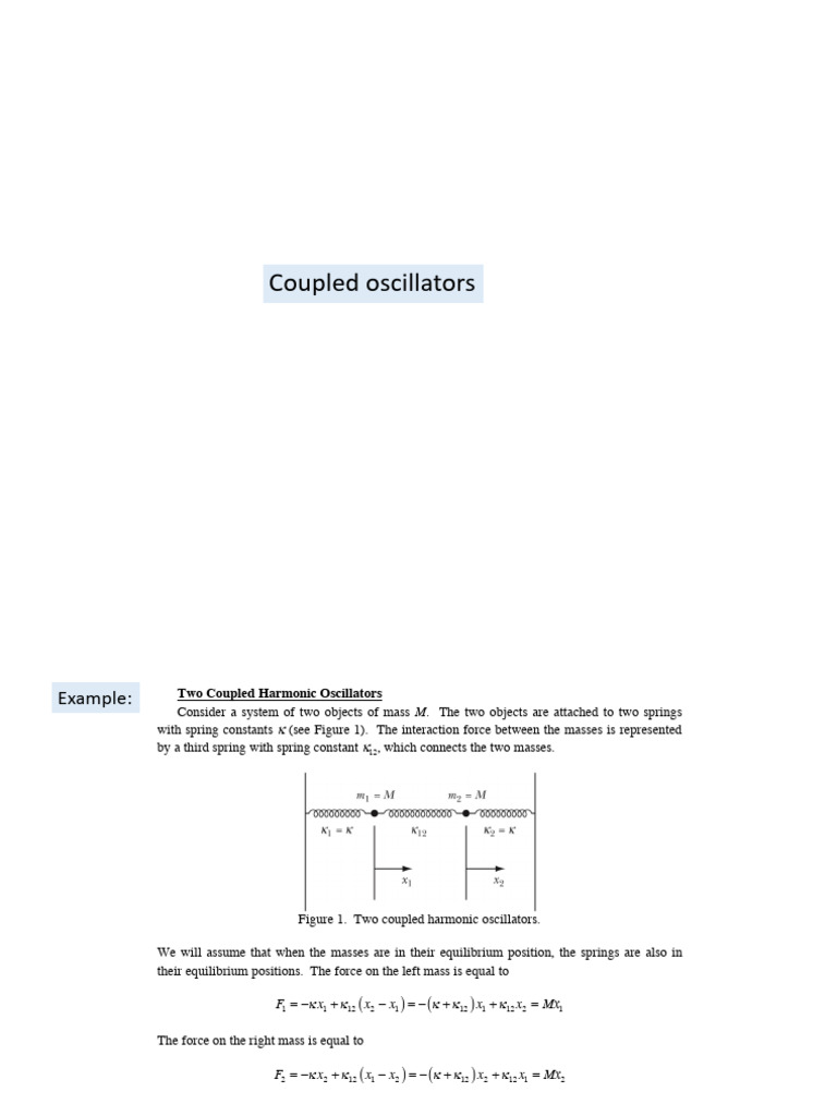 M4 - Coupled Oscillators | PDF | Normal Mode | Oscillation