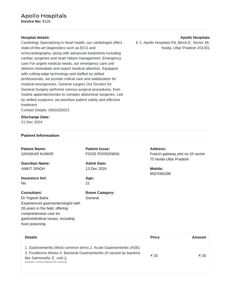Medical Bill Template 1 | PDF | Cardiology | Surgery