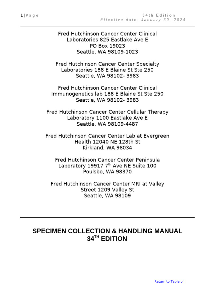 To Send Specimen Collection Handling Manual | PDF | Medical Laboratory ...