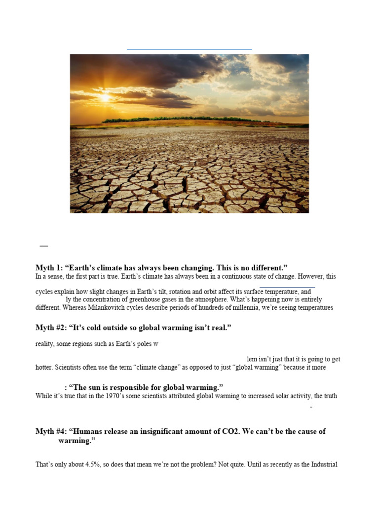 10 Myths About Climate Change | PDF | Climate Change | Greenhouse Gas
