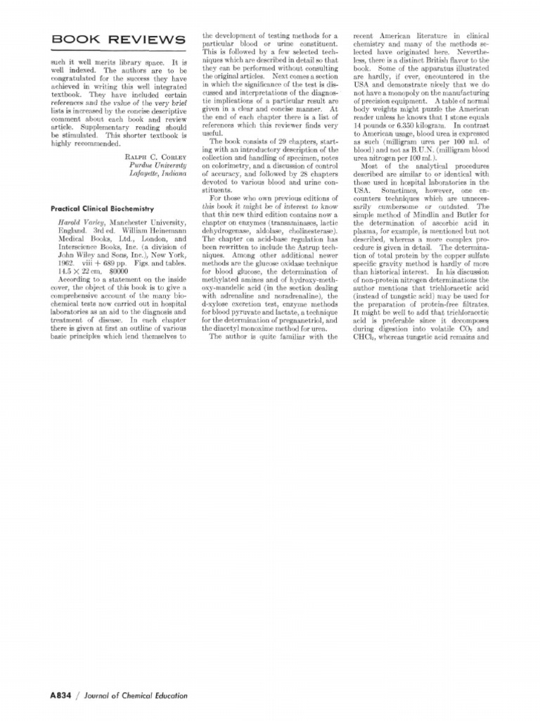 1963 Practical Clinical Biochemistry (Varley Harold) | PDF | Biochemistry | Chemistry