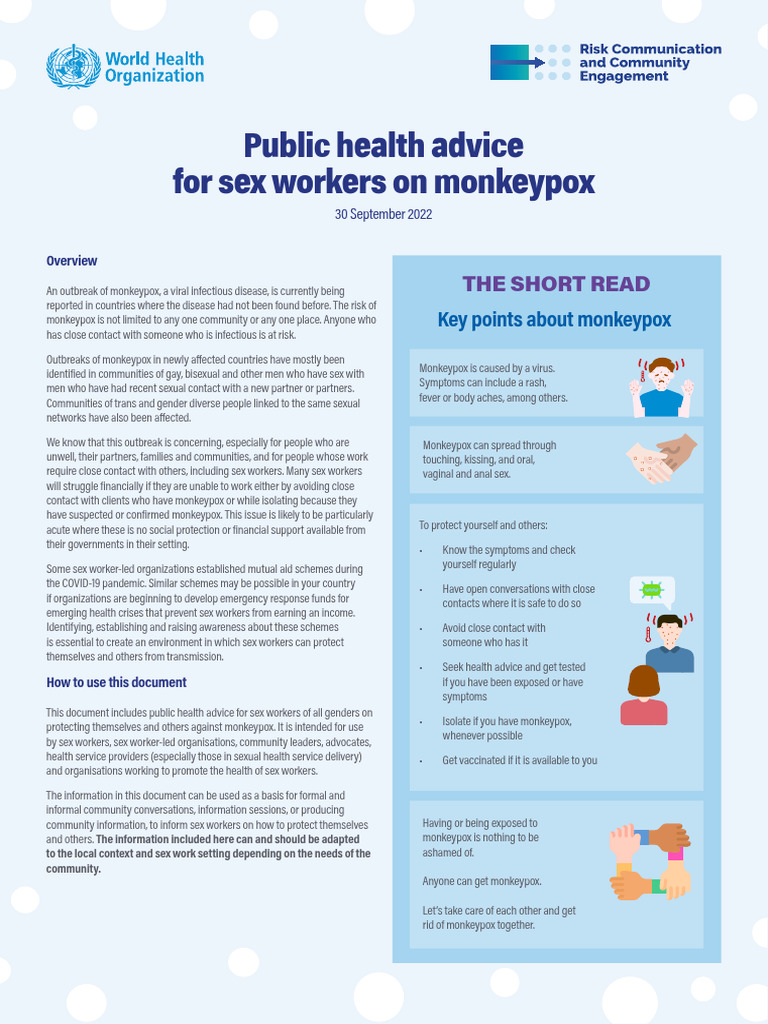 Monkeypox Public Health Advice for Sex Workers | PDF | Diseases And ...