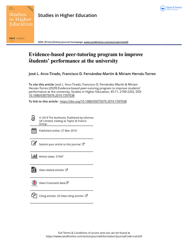 Peer Tutoring to Boost University Performance | PDF | Methodology | Scientific Method