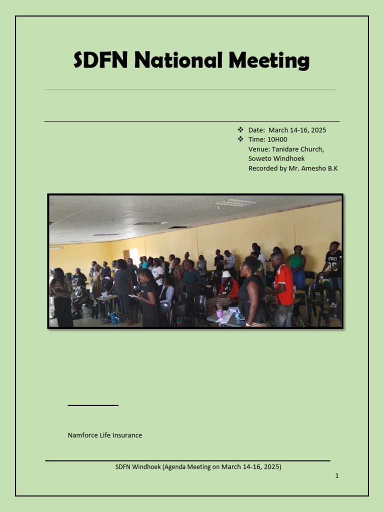 SDFN National Meeting Agenda 2025 | PDF | Interest | Insurance