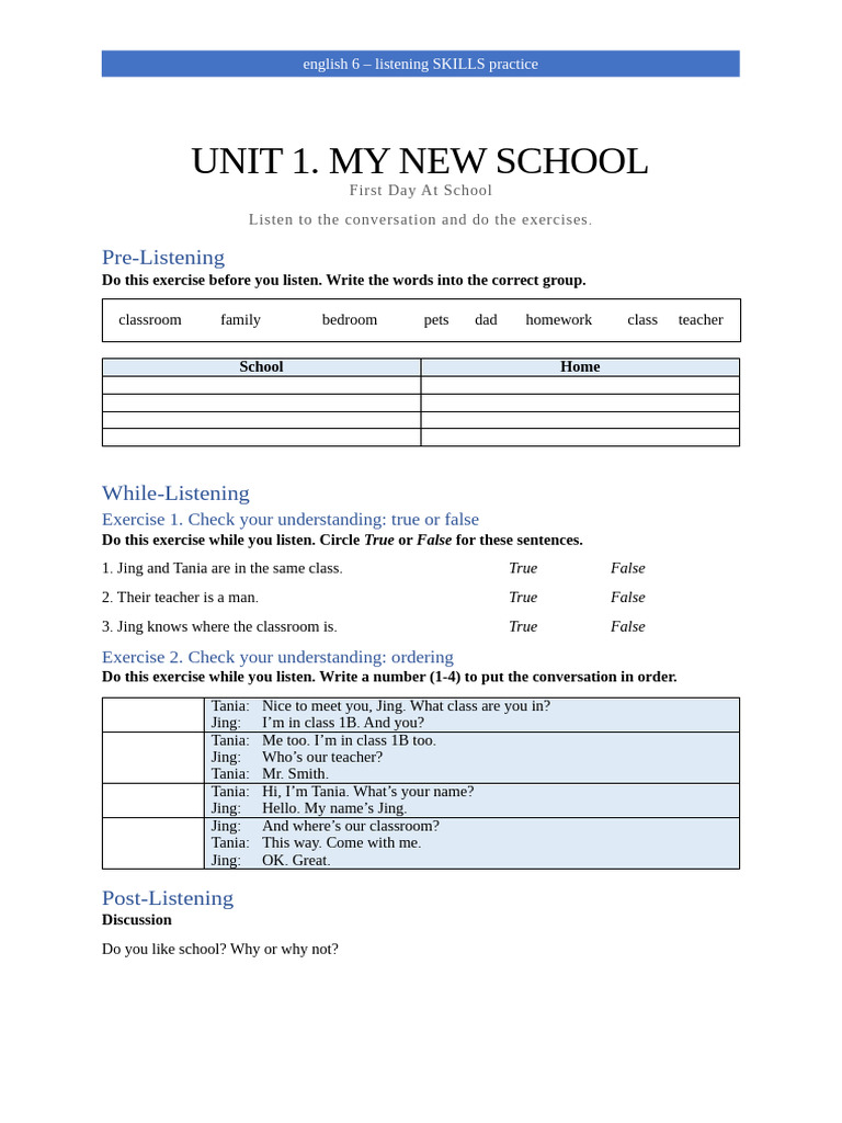 Unit 1 Extra - Listening | PDF | Learning | Human Communication