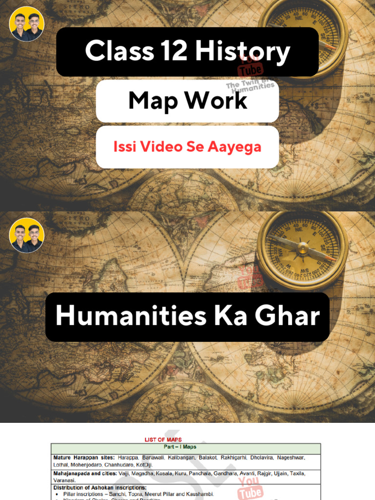 Class 12 History Map Work Guide | PDF